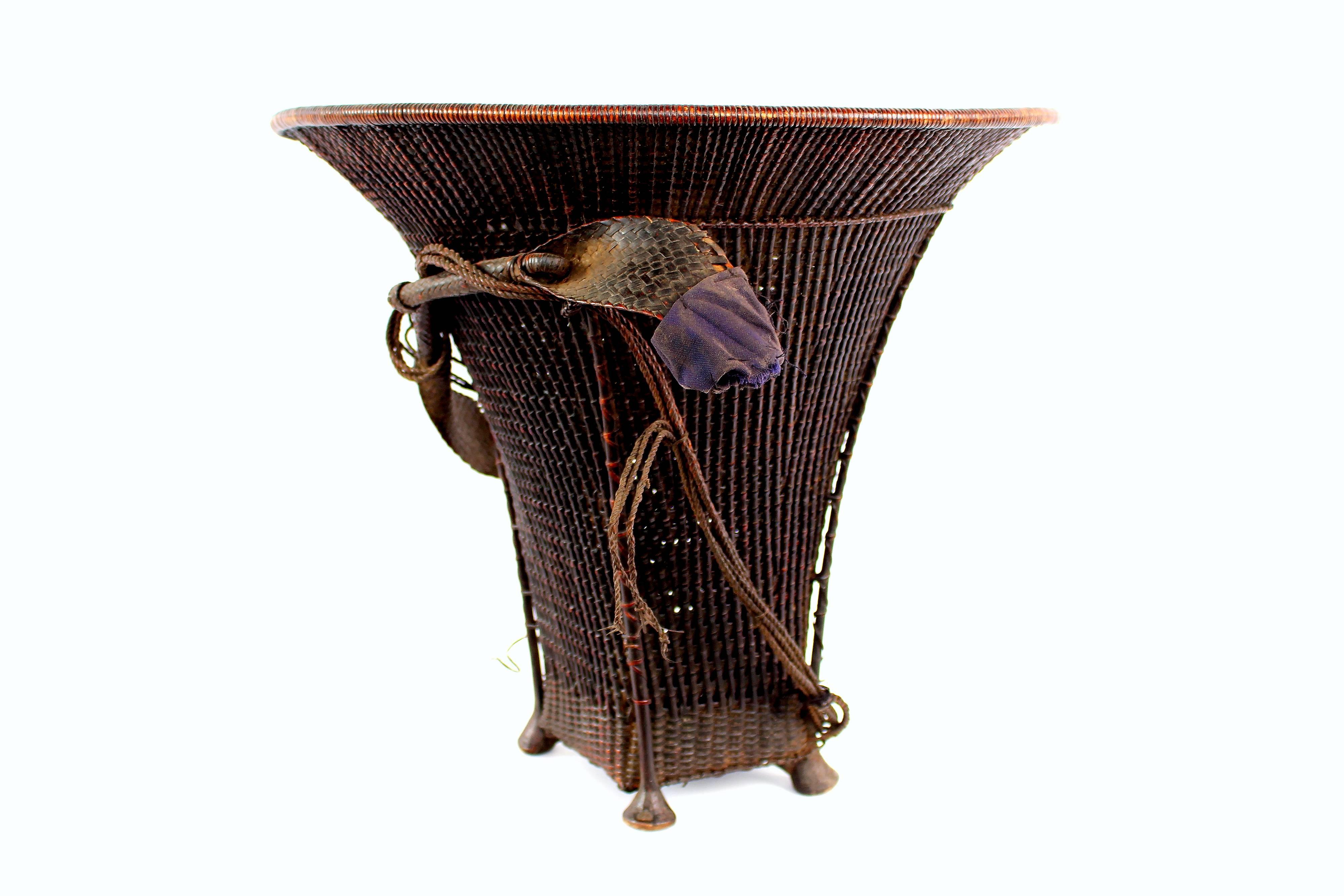 Large Woven Carrying Basket with Forehead Strap at 1stDibs