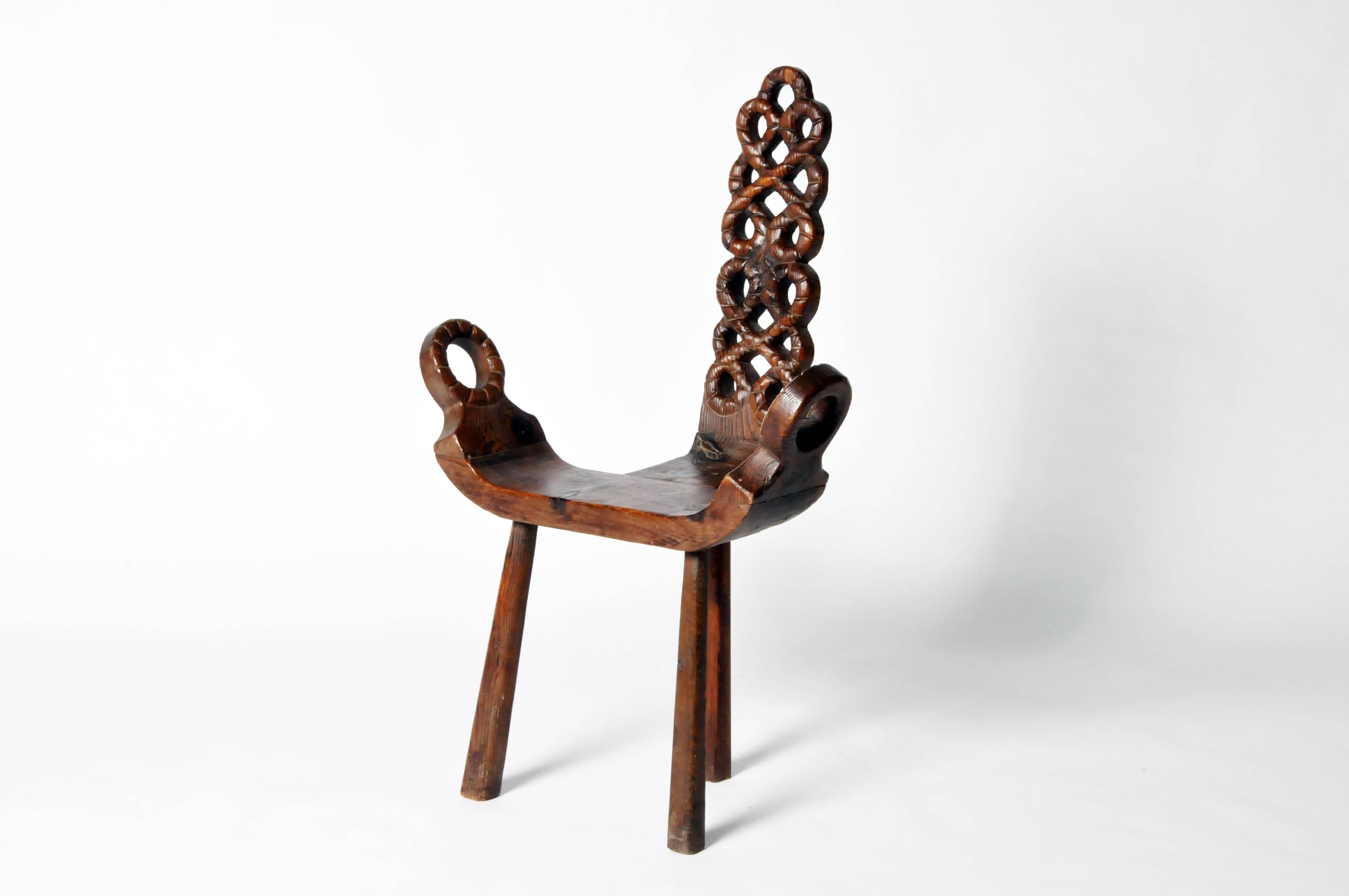 Rustic French Mountain Chair at 1stDibs