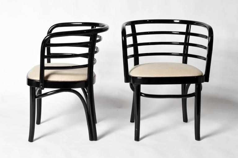 Pair of Streamline Barrel Back Armchairs at 1stDibs