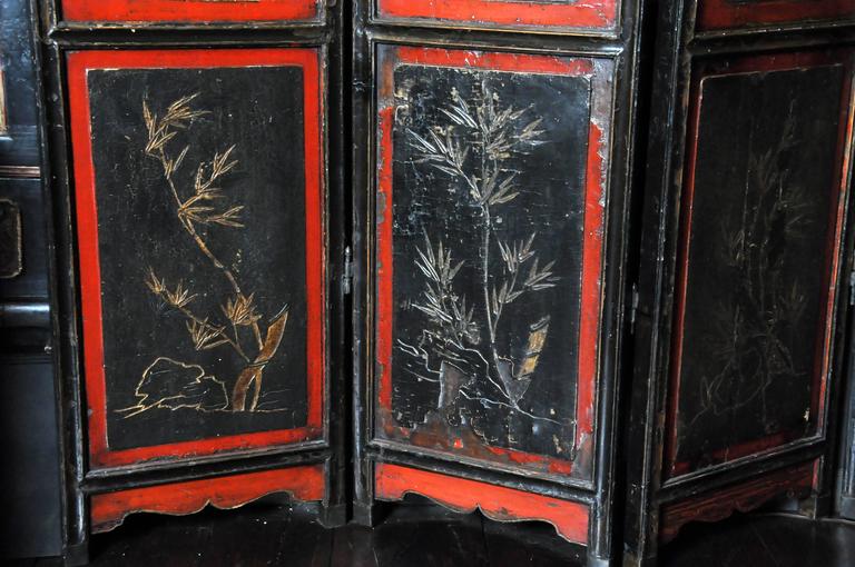Chinese Eight-Panel Floor Screen at 1stDibs