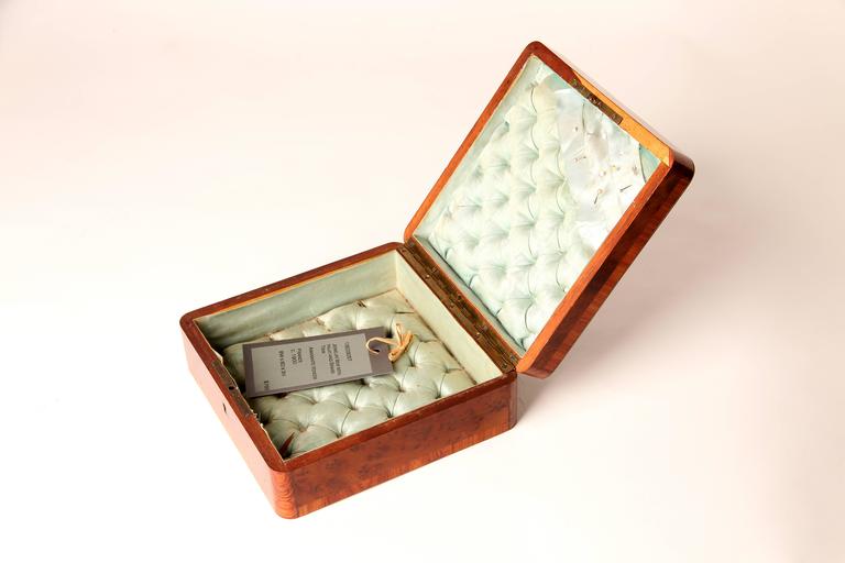 Jewelry Box with Inlay and Brass Trim at 1stDibs
