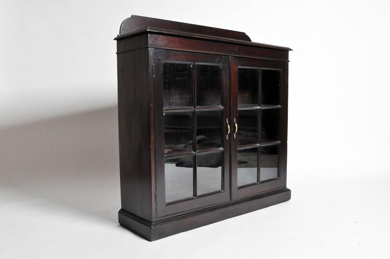 British Colonial Buffet with Glass Pane Doors at 1stDibs