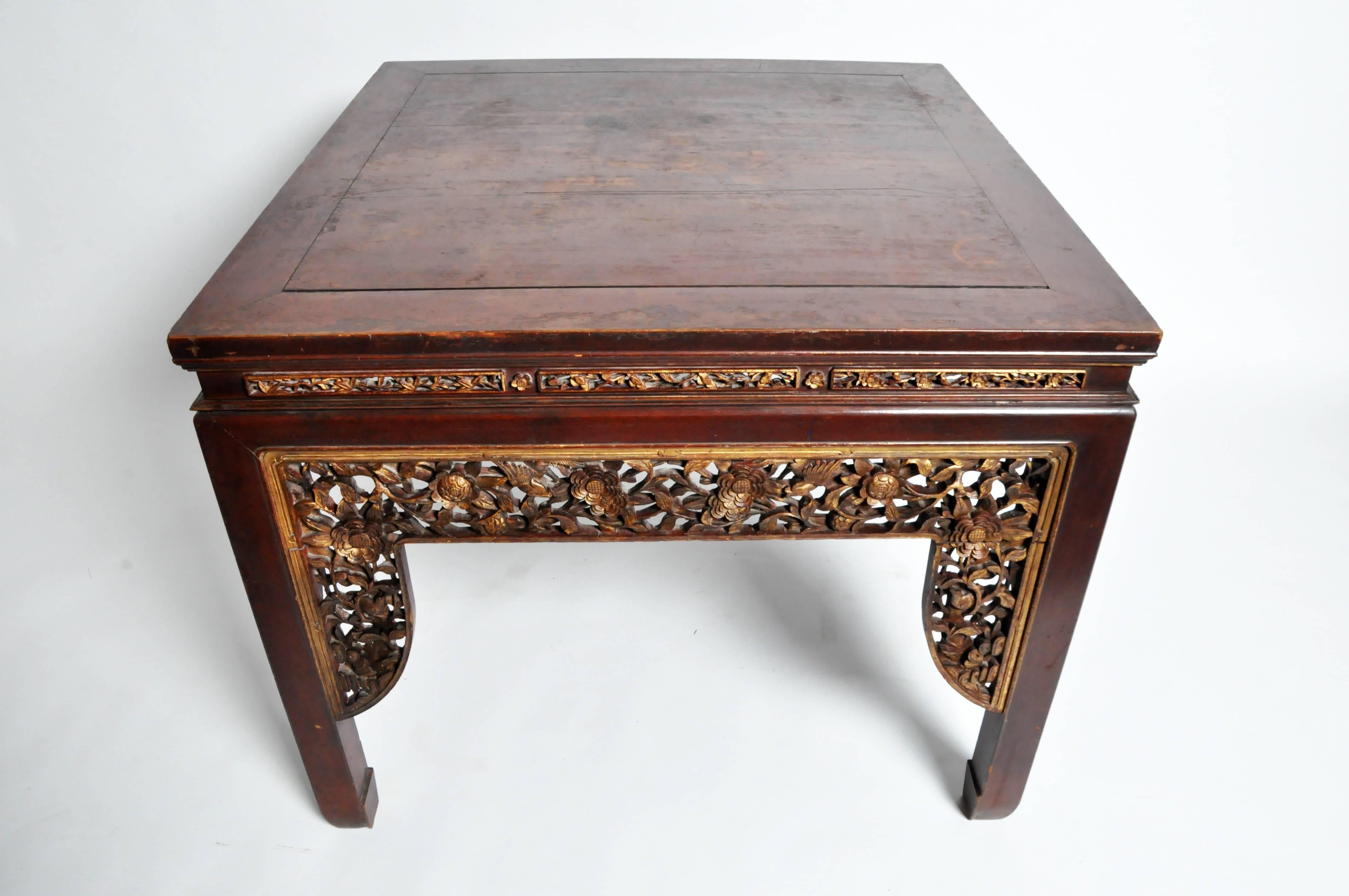 Chinese Hand-Carved Square Table at 1stDibs