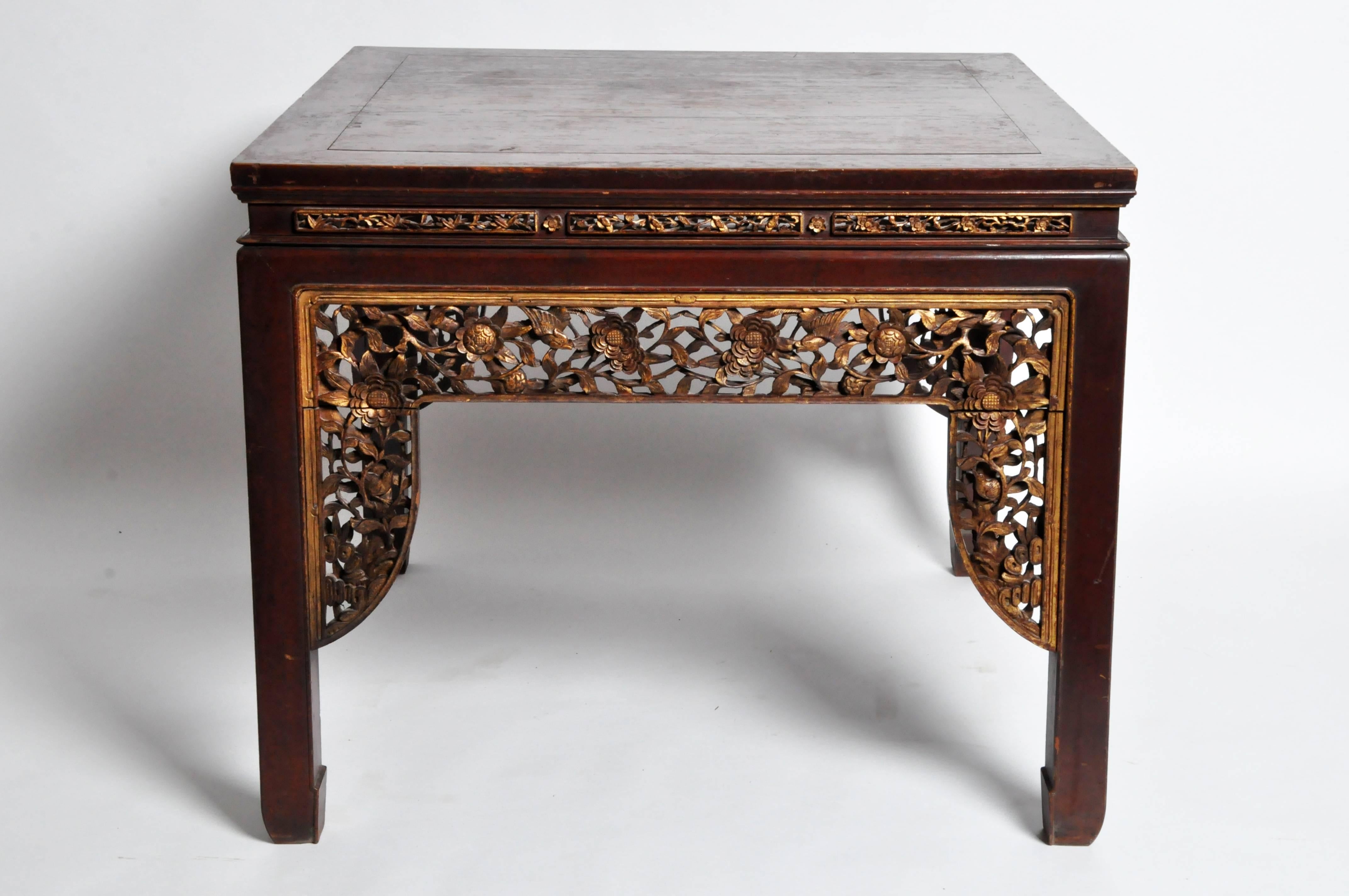Chinese Hand-Carved Square Table at 1stDibs