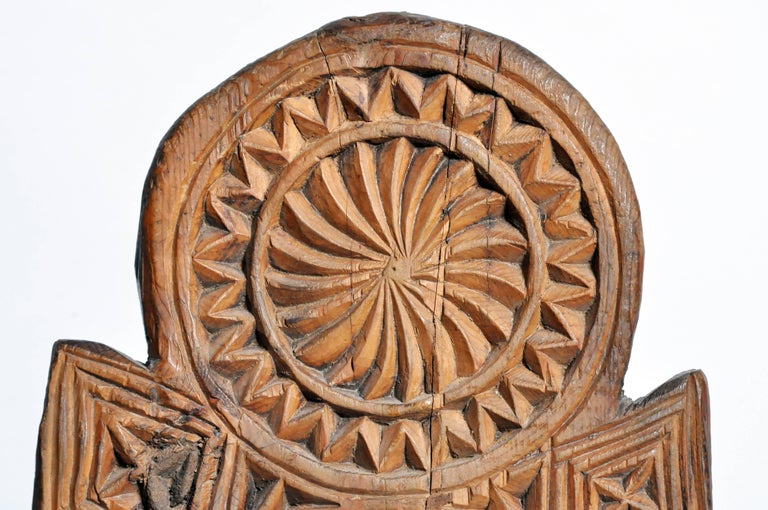 Pakistani Hand-Carved Wooden Mirror at 1stdibs