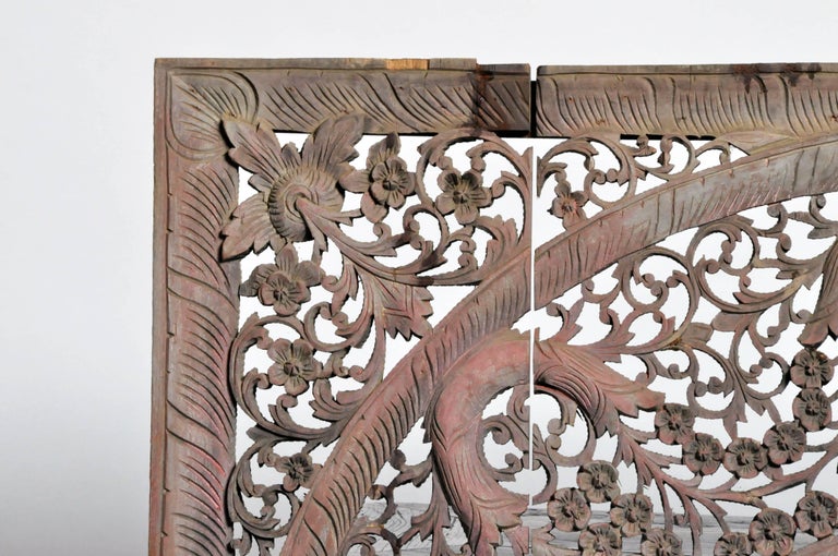 Carved Ceiling Panel with Flower Motifs at 1stDibs