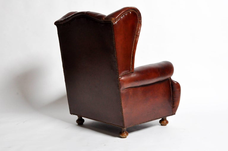 Tufted Wing Back Club Chair at 1stDibs