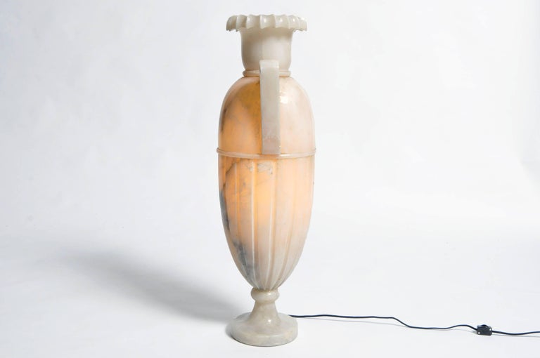 Vintage French Alabaster Jar Lamp at 1stDibs