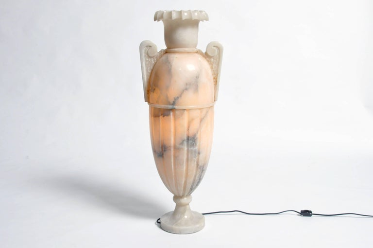 Vintage French Alabaster Jar Lamp at 1stDibs