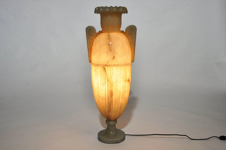 Vintage French Alabaster Jar Lamp at 1stDibs