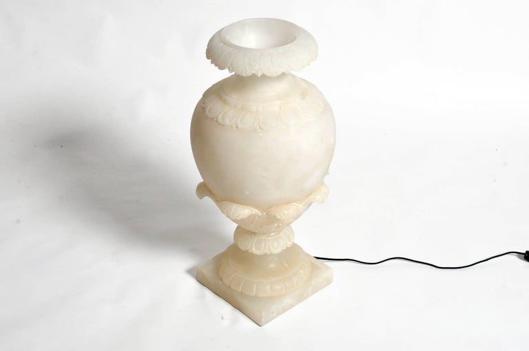 Vintage French Alabaster Jar Lamp at 1stDibs