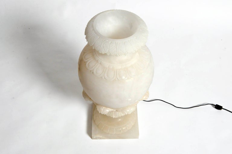 Vintage French Alabaster Jar Lamp at 1stDibs