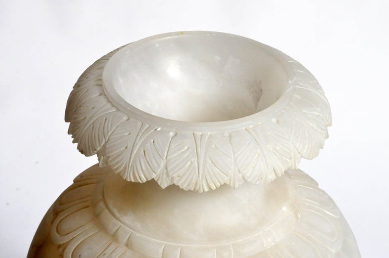 Vintage French Alabaster Jar Lamp at 1stDibs