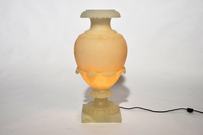 Vintage French Alabaster Jar Lamp at 1stDibs