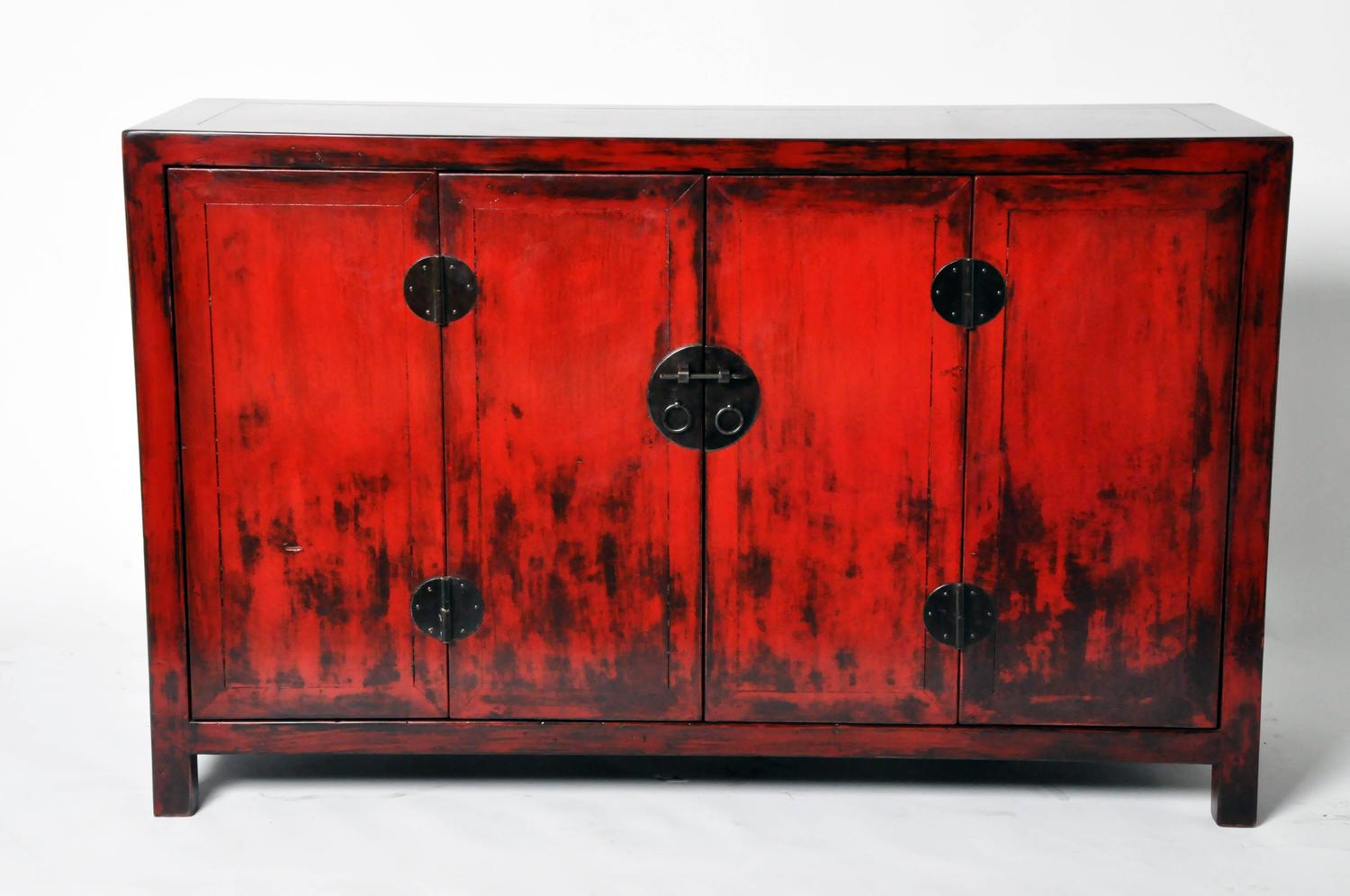 Chinese Red Lacquer Cabinet at 1stdibs