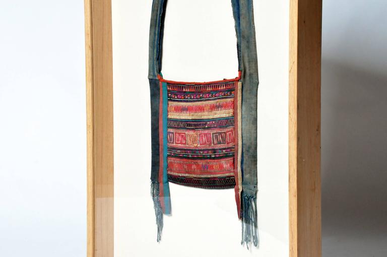 Framed Akha Tribe Hand Embroidered Shoulder Bag For Sale at 1stDibs