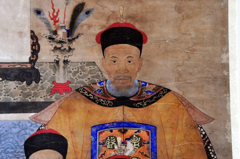 Impressive Chinese Ancestral Portrait at 1stDibs