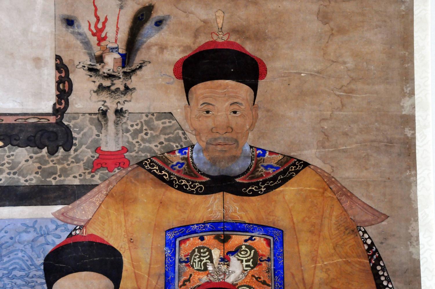 Impressive Chinese Ancestral Portrait at 1stdibs