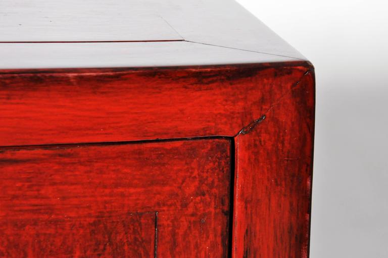 Chinese Red Lacquered Chest with Restoration at 1stDibs