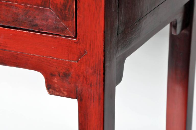 Chinese Red Lacquered Chest with Restoration at 1stDibs