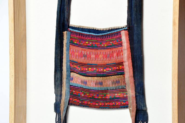 Framed Akha Tribe Embroidered Bag For Sale at 1stDibs