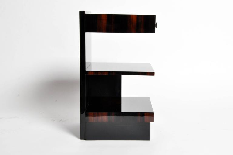 Art Deco Style Square Side Tables with Drawers and Shelf at 1stDibs