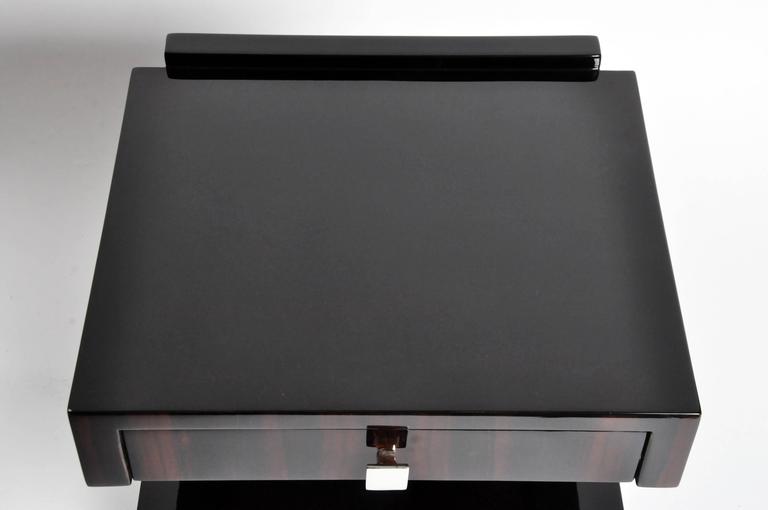 Art Deco Style Square Side Tables with Drawers and Shelf at 1stDibs