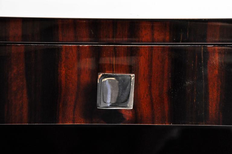 Art Deco Style Square Side Tables with Drawers and Shelf at 1stDibs