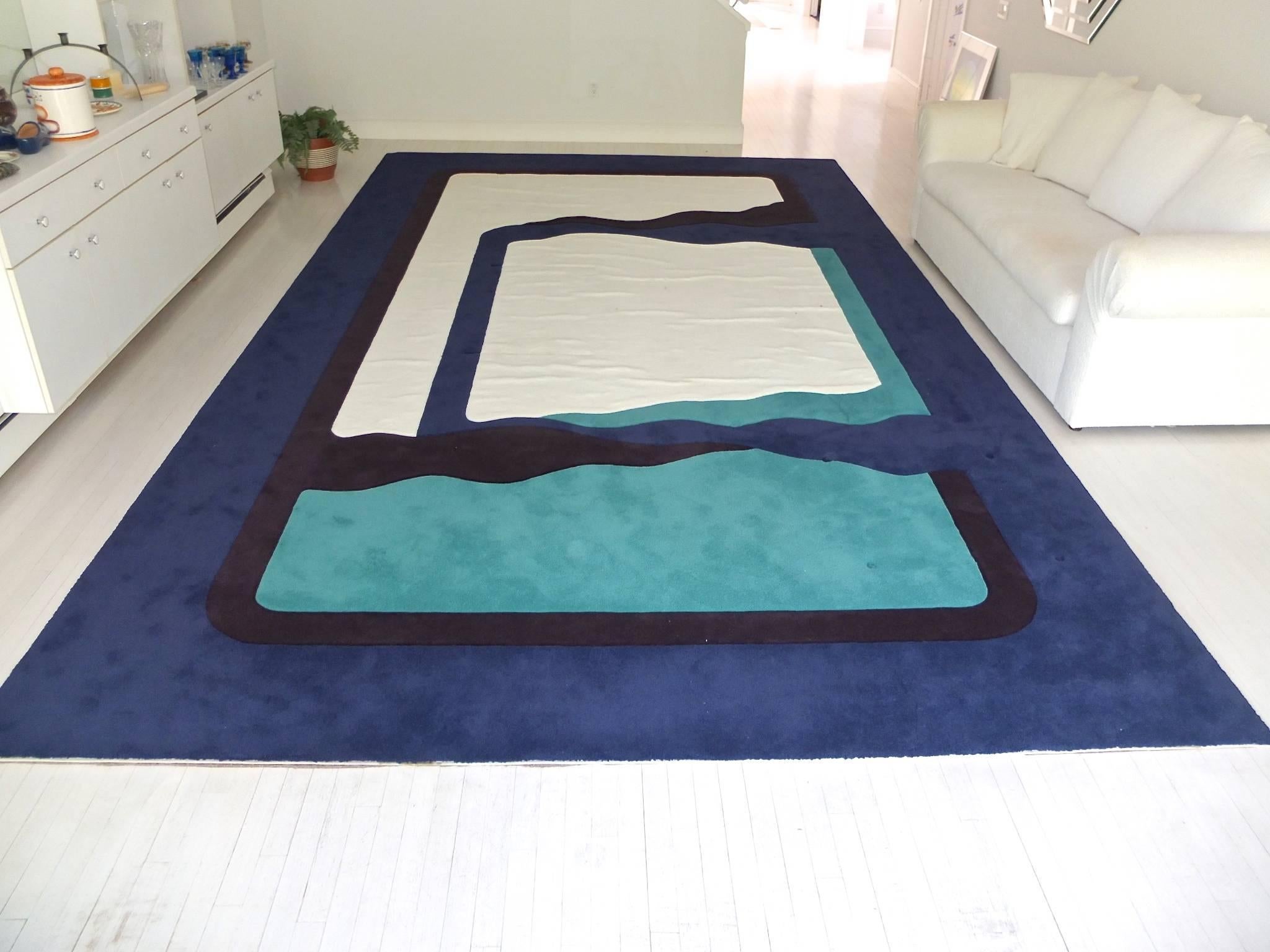 Abstract Wool Rug 10x17 in Style of Edward Fields at 1stDibs | 10x17 rug