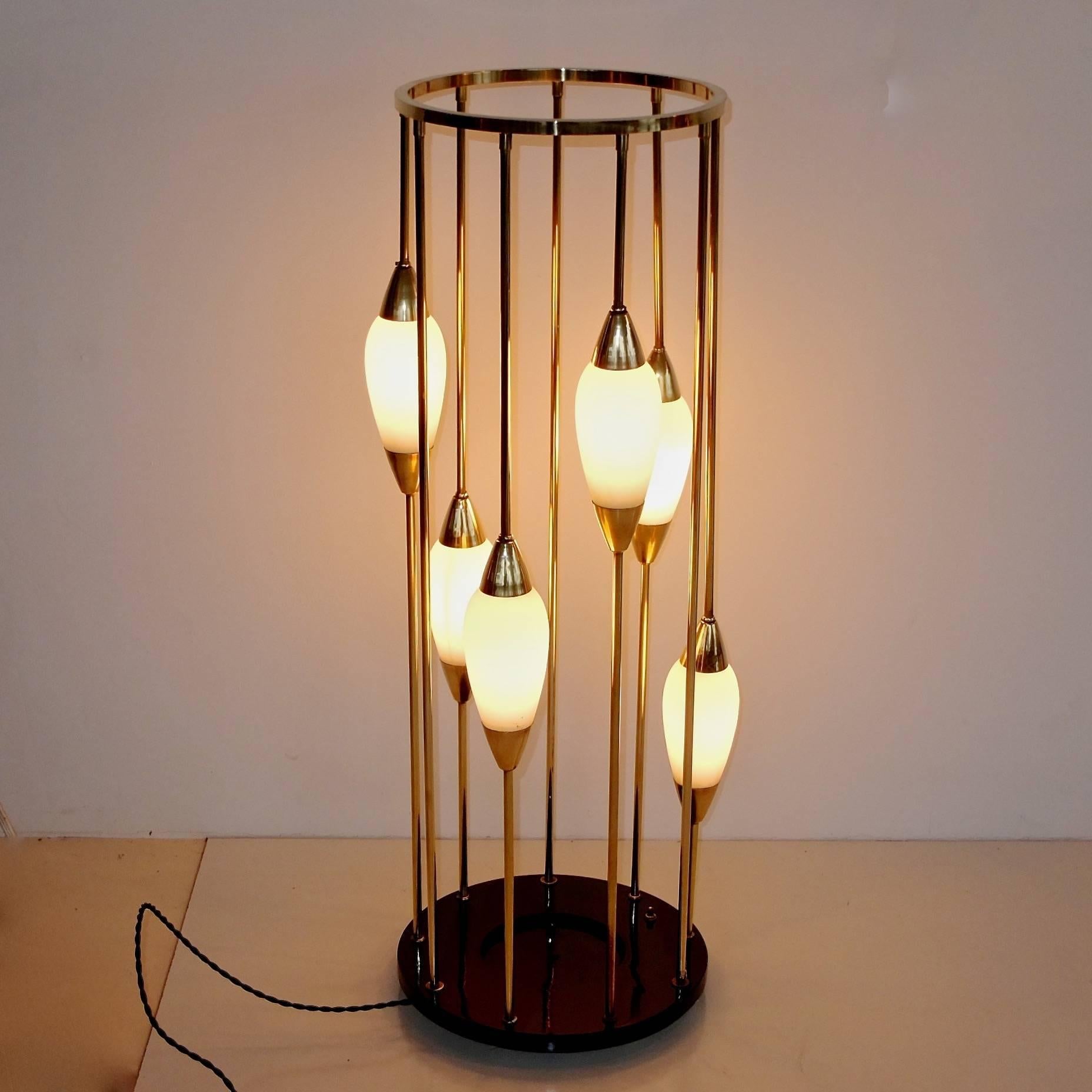 1950s Italian Brass Cage Lamp Pedestal Stand For Sale at 1stDibs ...
