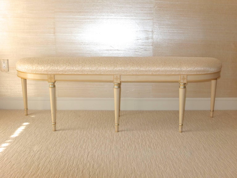 Custom Upholstered Demi-Lune Bench at 1stDibs