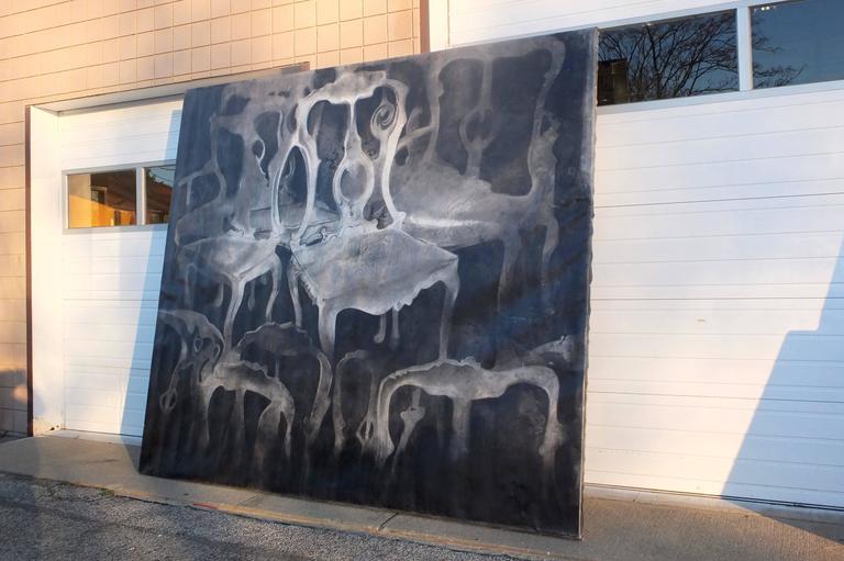 "Accent", Monumental Charcoal on Canvas Painting by Jessica Scott ...