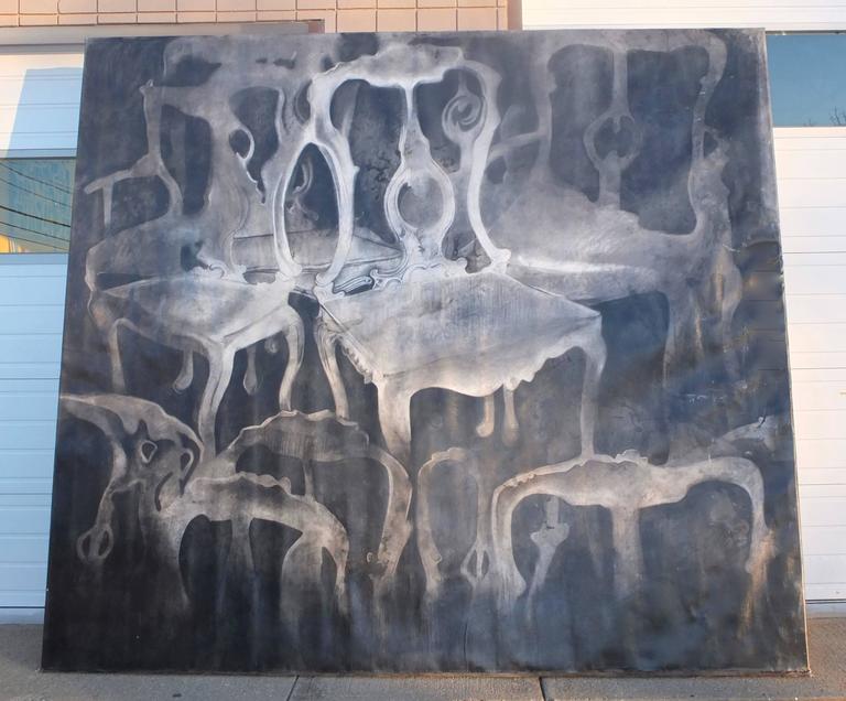 "Accent", Monumental Charcoal on Canvas Painting by Jessica Scott ...