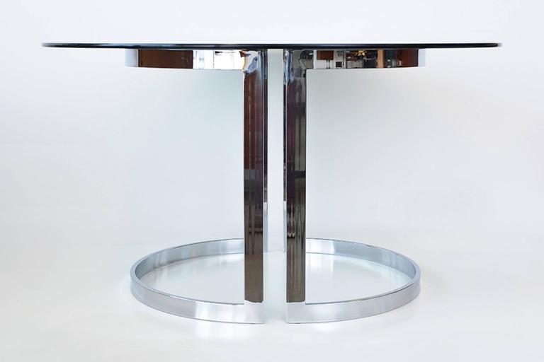 Milo Baughman Chrome and Glass Dining Table at 1stDibs