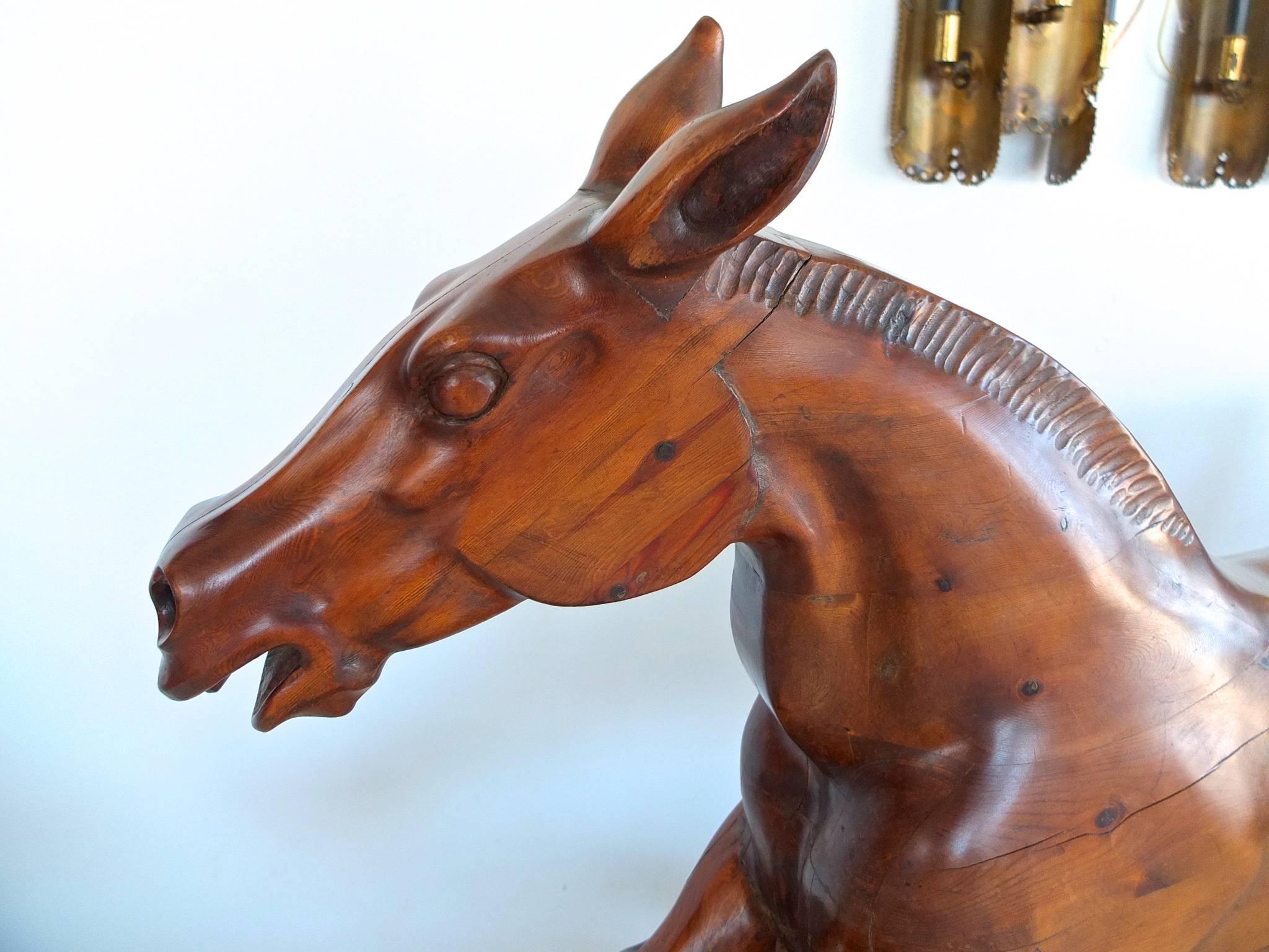 Folk Art Rocking Horse with Fox and Hound by Trevor Wiffen at 1stDibs ...