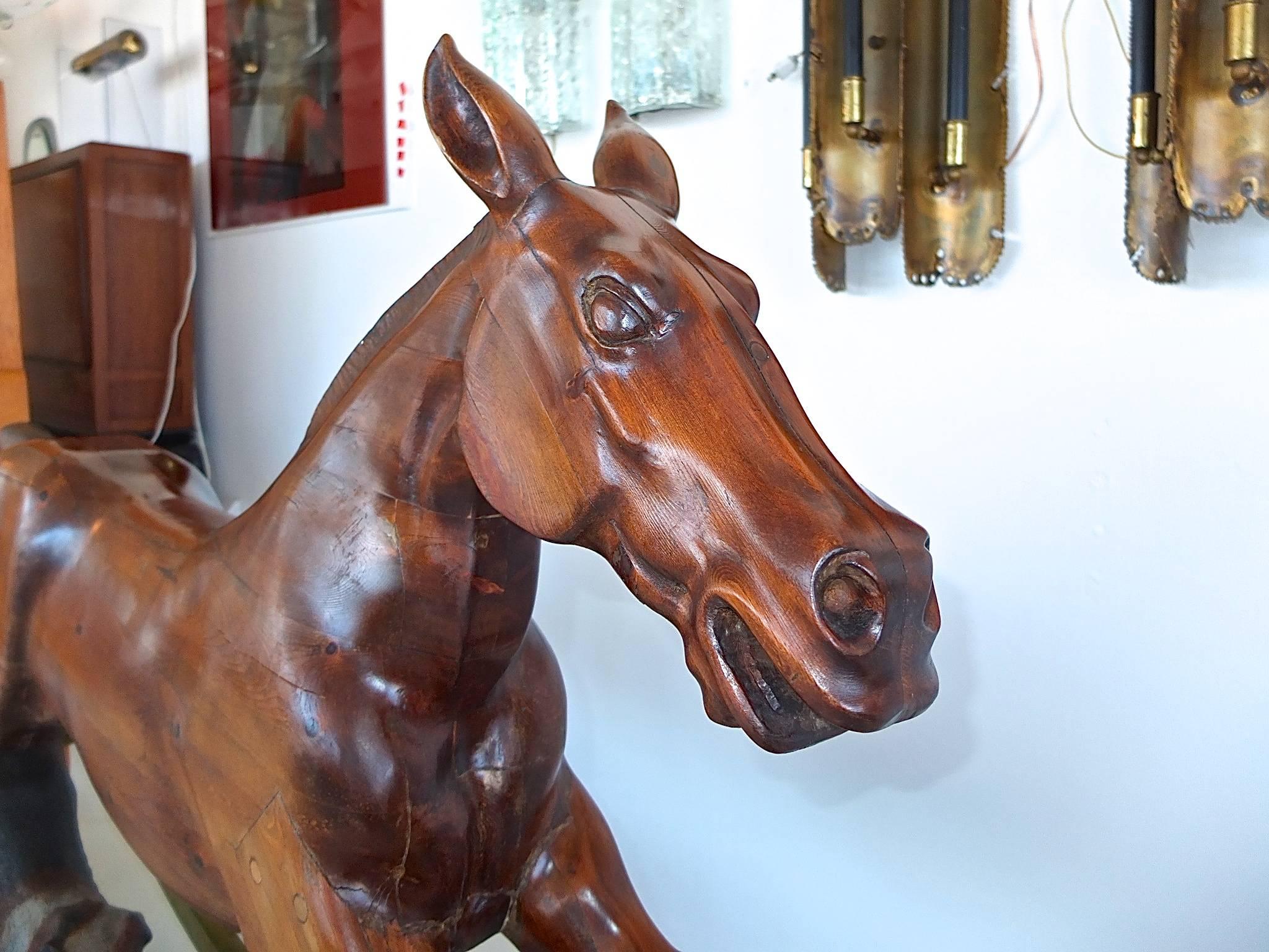 Folk Art Rocking Horse with Fox and Hound by Trevor Wiffen at 1stDibs ...