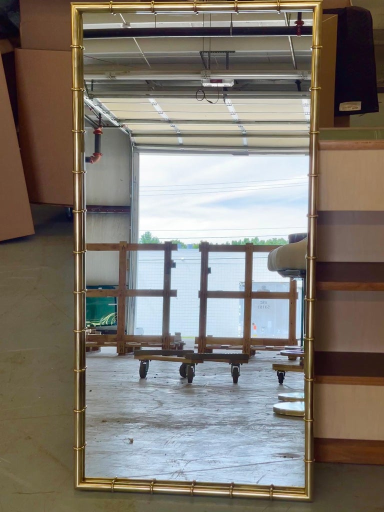 Brass Faux Bamboo Long Mirror by Mastercraft For Sale at 1stDibs | long ...