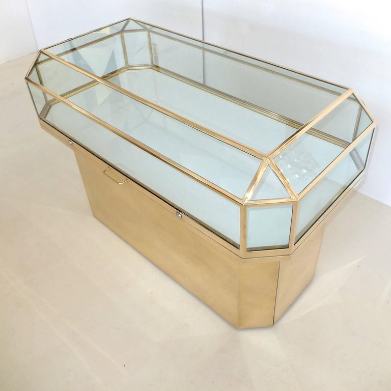 Pair of Solid Brass and Glass Geometric Display Cases at 1stDibs ...