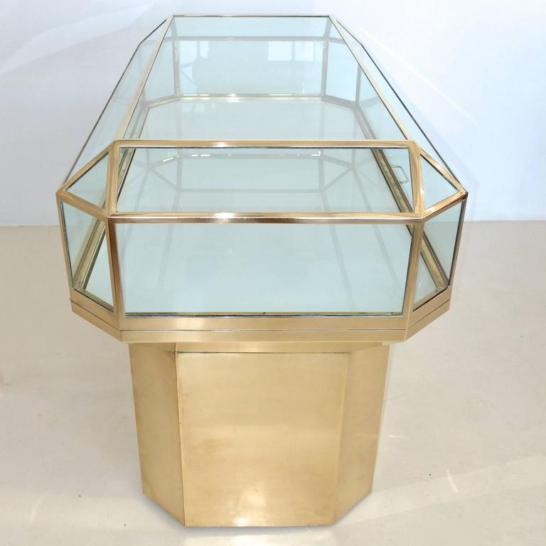 Pair of Solid Brass and Glass Geometric Display Cases at 1stDibs ...