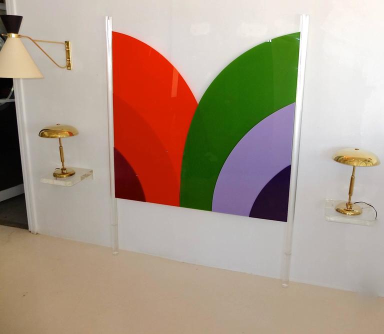 Frank Stella Style Lucite Headboard, Queen/Full at 1stDibs