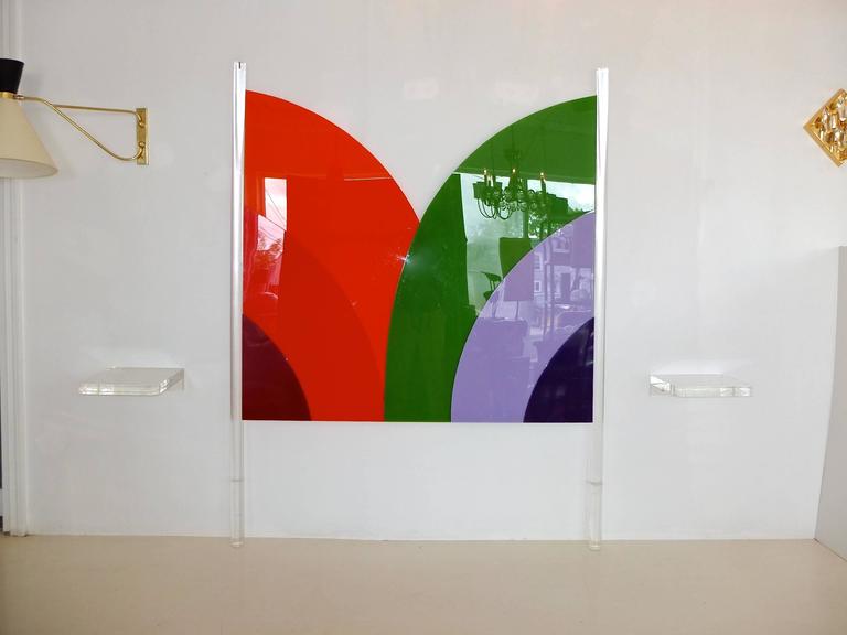 Frank Stella Style Lucite Headboard, Queen/Full at 1stDibs