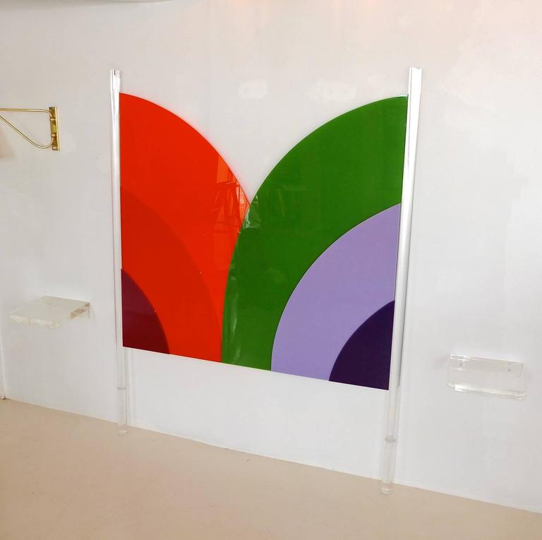 Frank Stella Style Lucite Headboard, Queen/Full at 1stDibs