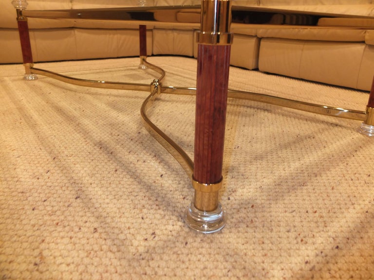 Jasper Stone, Lucite, Brass and Glass Top Cocktail Table For Sale at ...