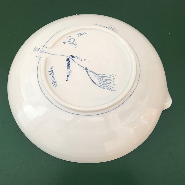 Hand-Thrown Israeli Artisan Shallow Studio Pottery Bowl For Sale at ...