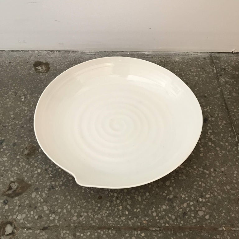 Hand-Thrown Israeli Artisan Shallow Studio Pottery Bowl For Sale at 1stDibs