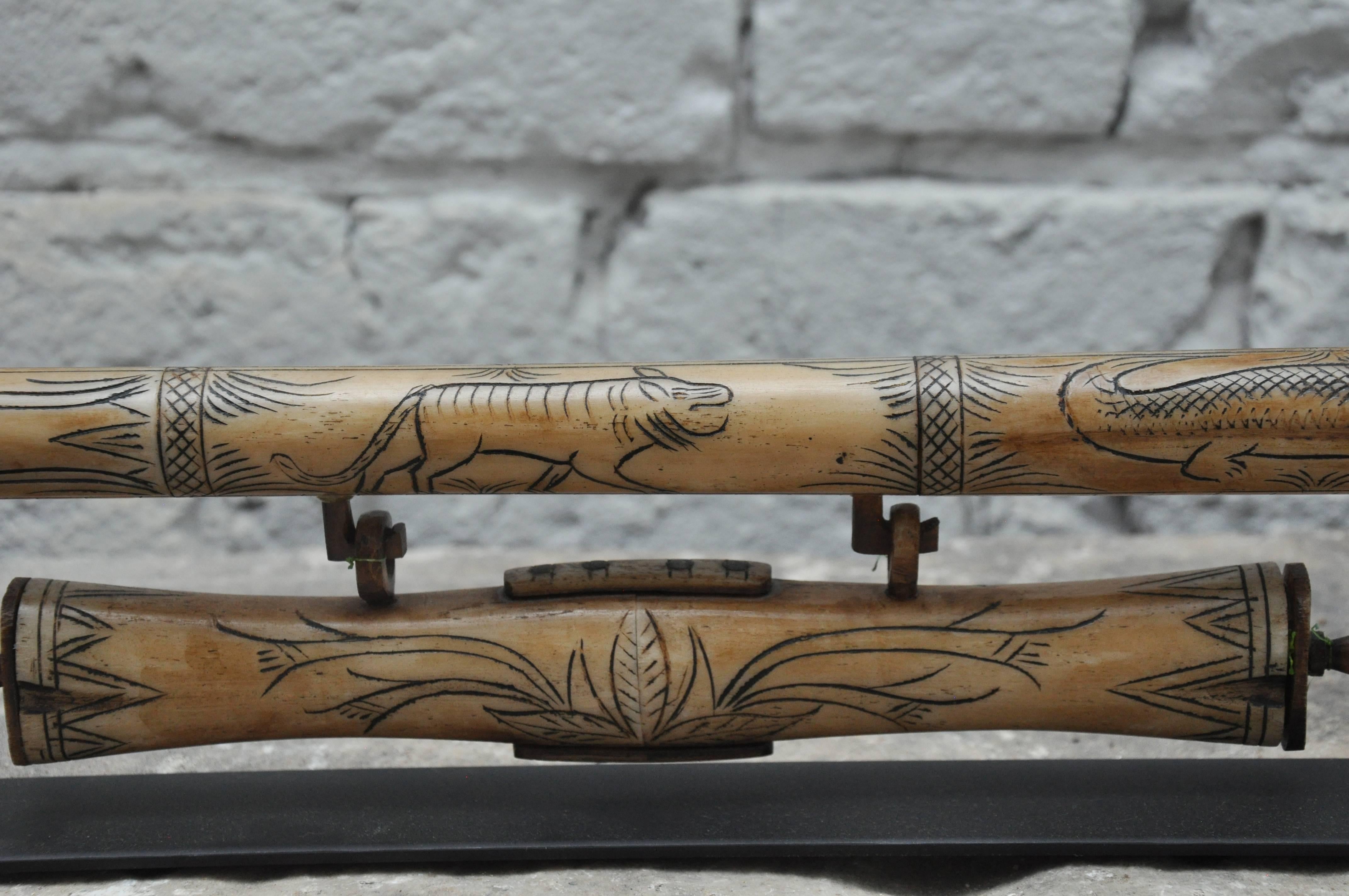 20th Century Antique Indonesian Hand-Carved Bamboo/Bone Blowdart at ...