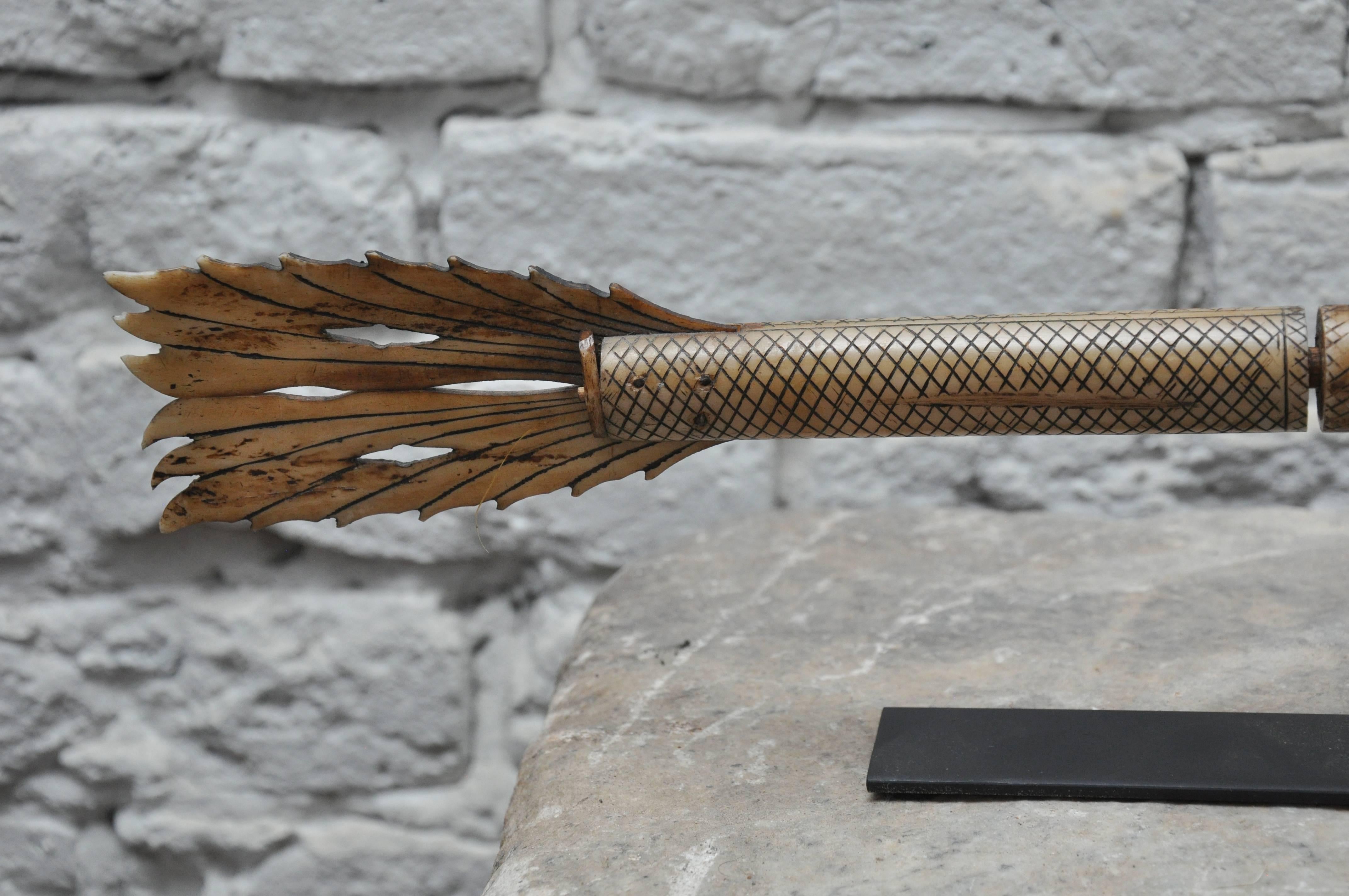 20th Century Antique Indonesian Hand-Carved Bamboo/Bone Blowdart at ...