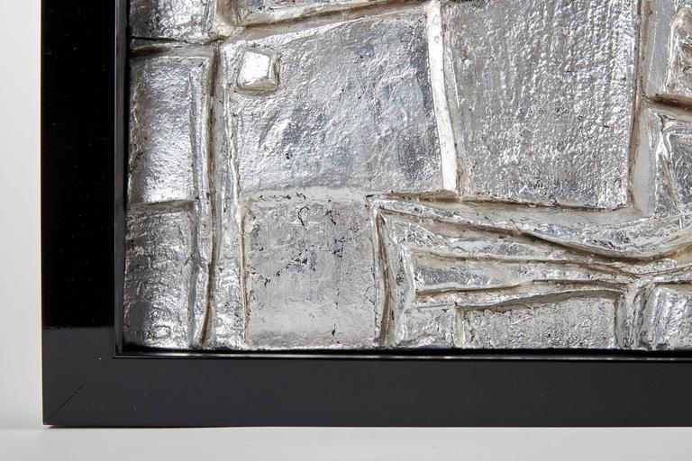 Mid-20th Century French Framed Abstract Plaster/Silver Leaf Sculpture ...