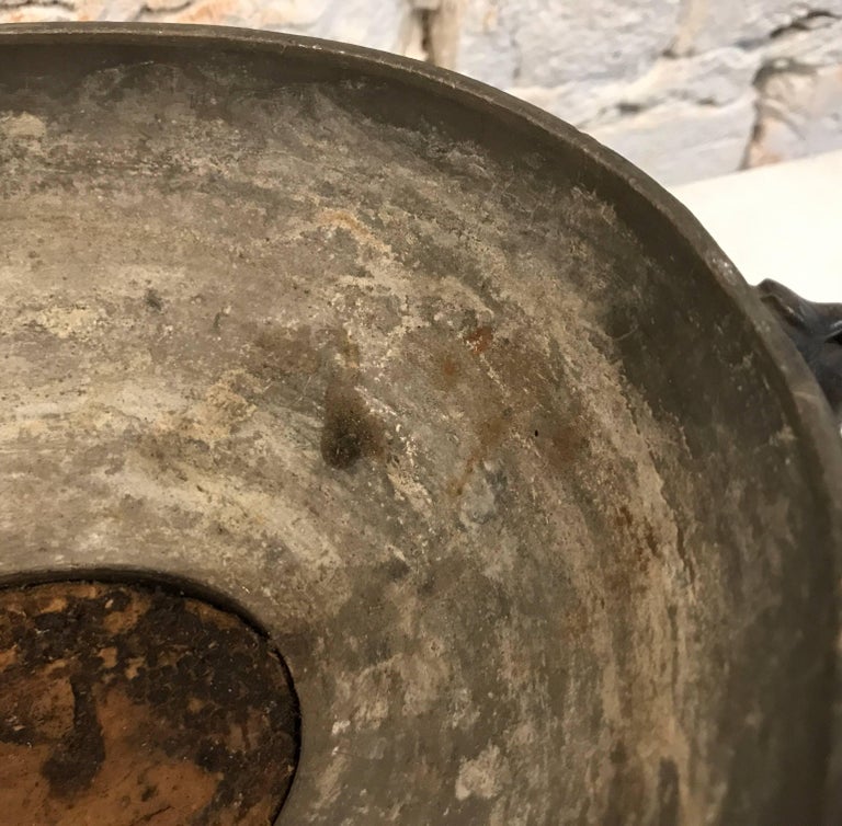 Early 20th Century Pewter/Jade Handled Chinese Cachepot at 1stDibs