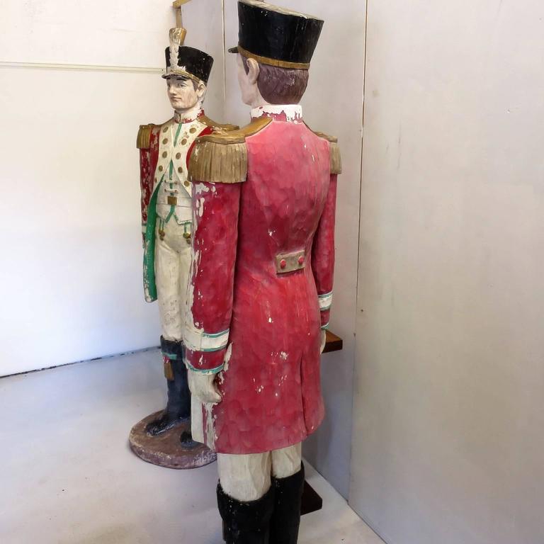 Pair of Handsome Lifesize Military Guards in Uniform Midcentury ...